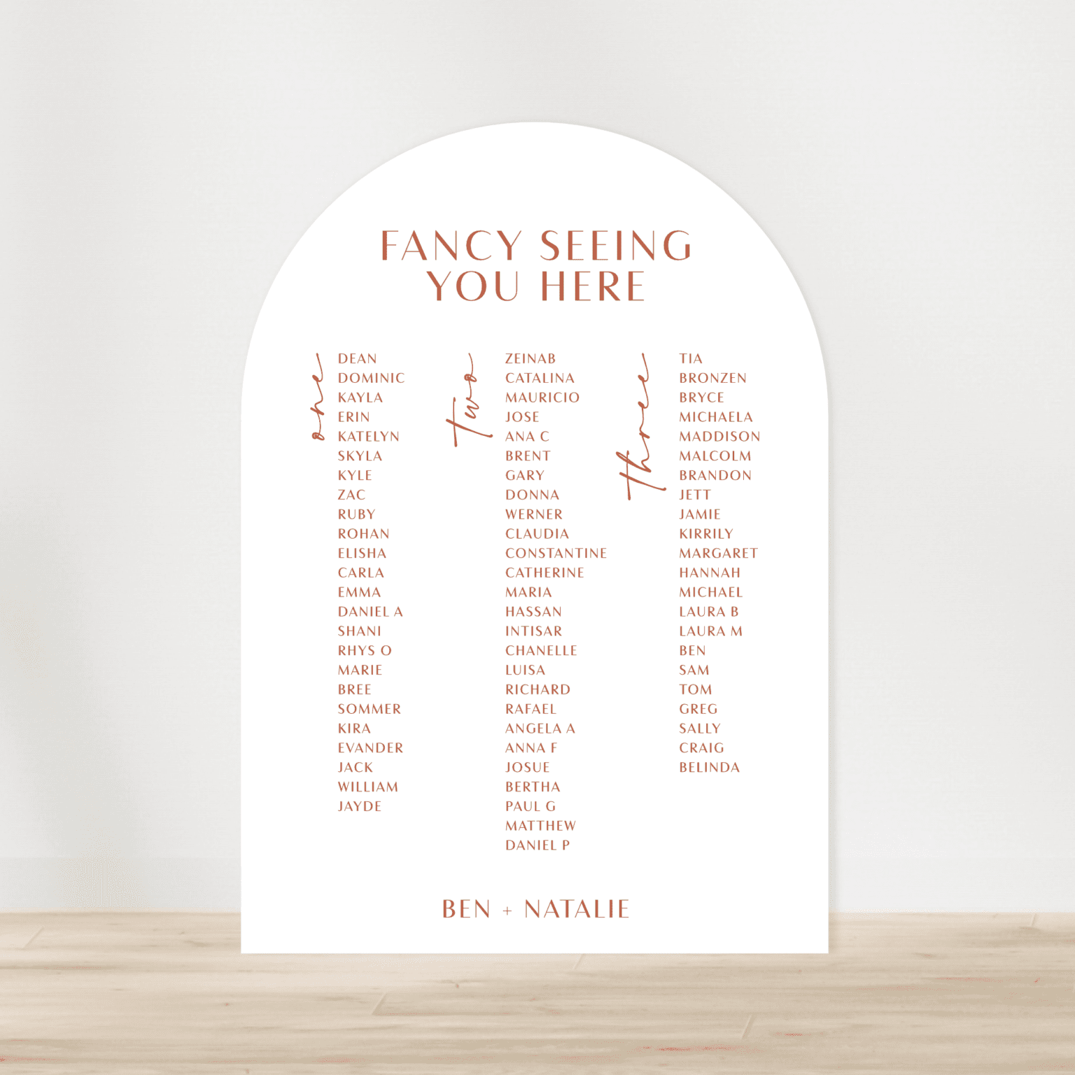 Ben Seating Chart - Gracie Creative